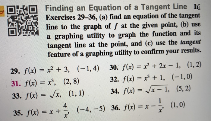 Solved Finding an Equation of a Tangent Line Id Exercises | Chegg.com