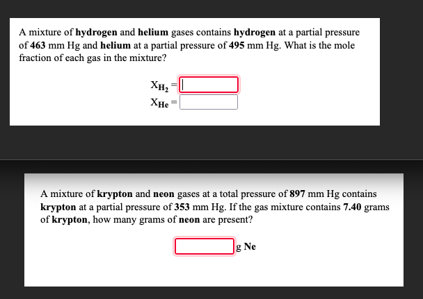 Solved A mixture of hydrogen and helium gases contains | Chegg.com