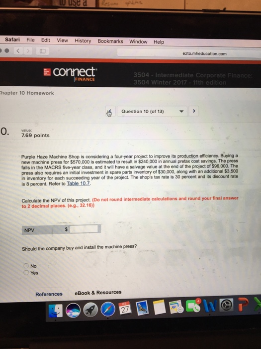 Purple Haze Machine Shop is considering a four-year | Chegg.com