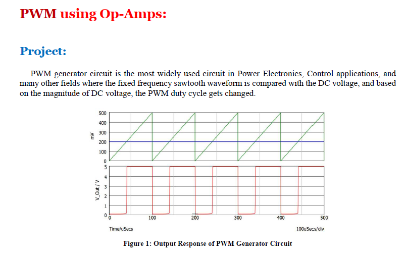 Solved PWM using Op-Amps: Project: PWM generator circuit is | Chegg.com