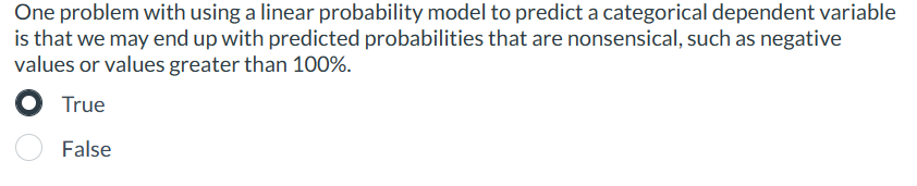 Solved One problem with using a linear probability model to | Chegg.com