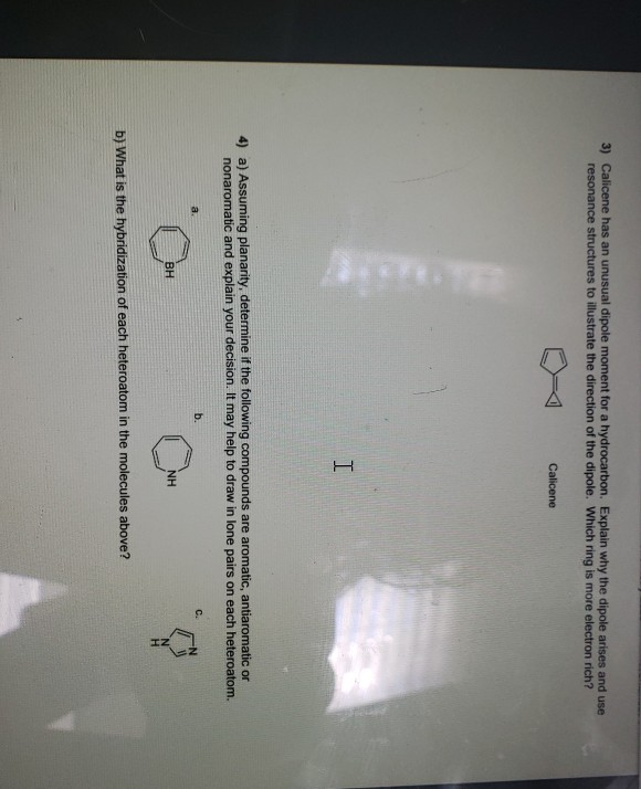 Solved 3) Calicene has an unusual dipole moment for a | Chegg.com