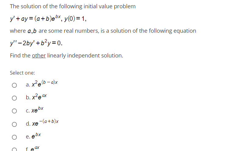 Solved The solution of the following initial value problem | Chegg.com
