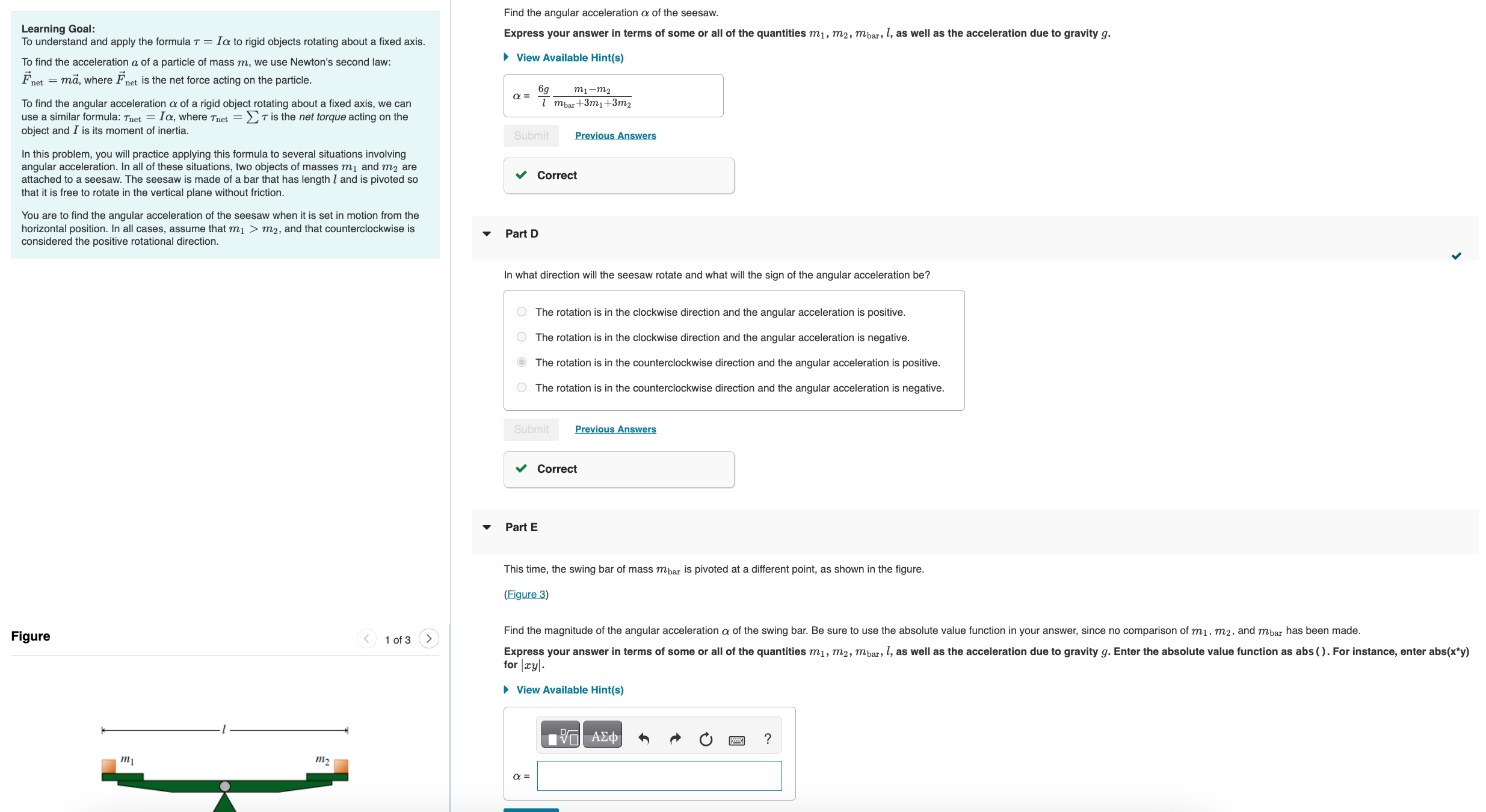 Solved Learning Goal: To understand and apply the formula | Chegg.com