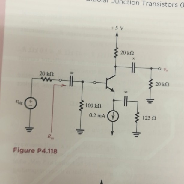 Solved 4.118 In the circuit of Fig. P4.118, vsie is a small | Chegg.com