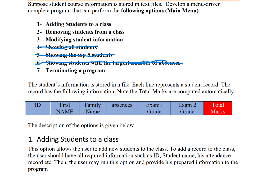 Solved Suppose student course information is stored in text | Chegg.com