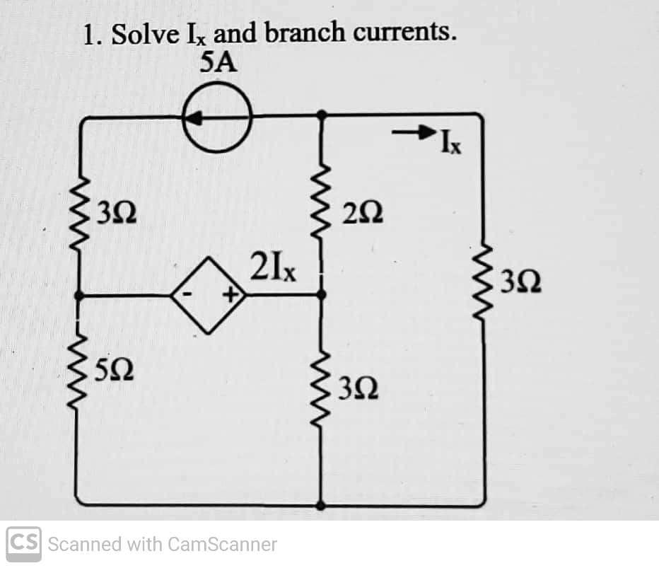 Solved Solve for Ix and branch currents using Nodal or | Chegg.com