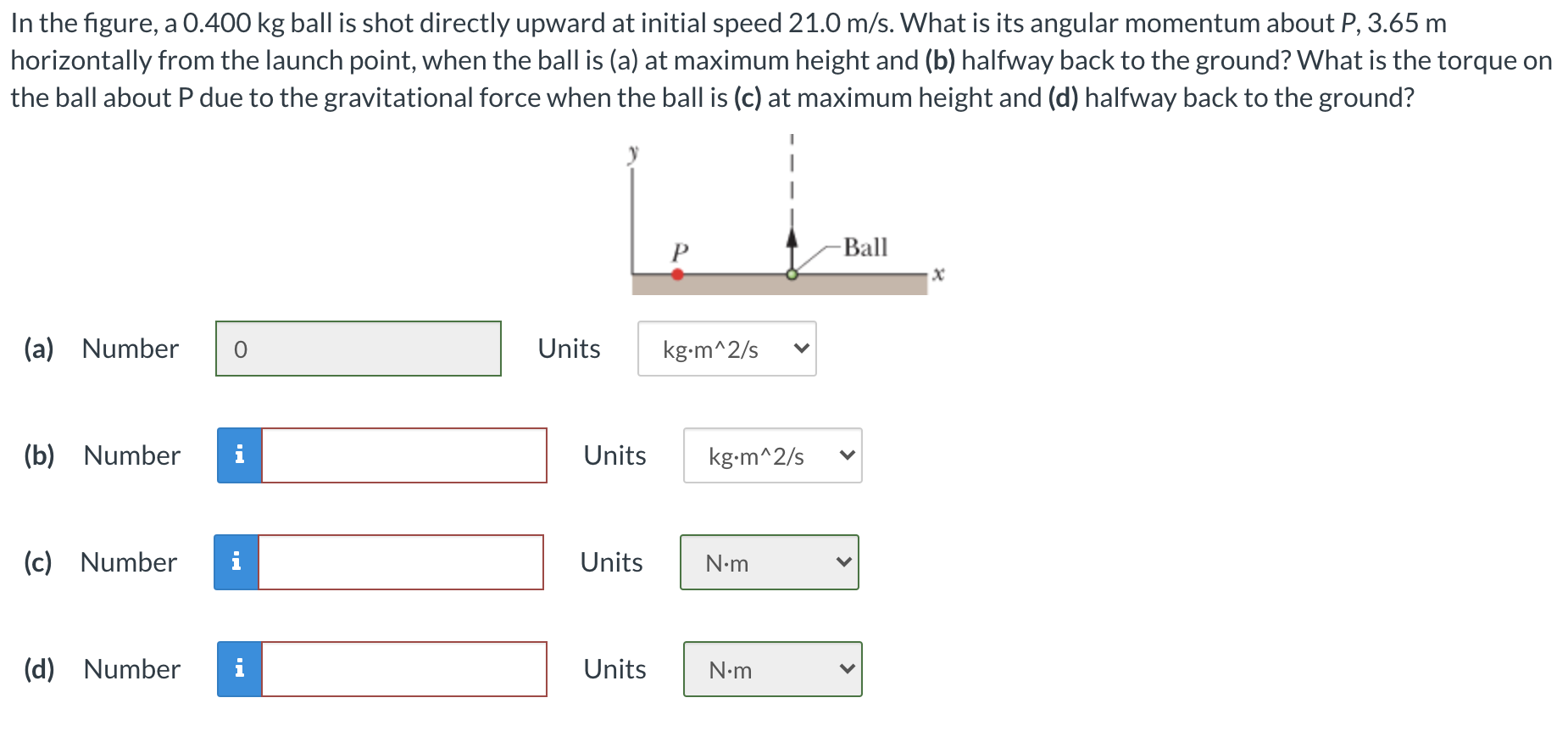 Solved In the figure, a 0.400 kg ball is shot directly | Chegg.com