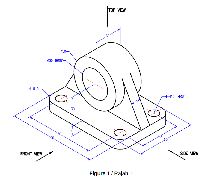 Solved Figure 1 shows an isometric drawing of a shaped | Chegg.com