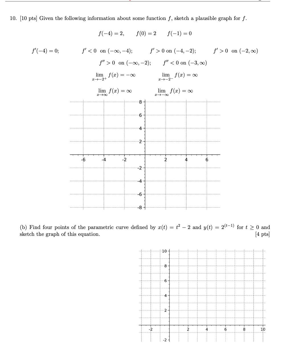Solved 10. (10 pts) Given the following information about | Chegg.com