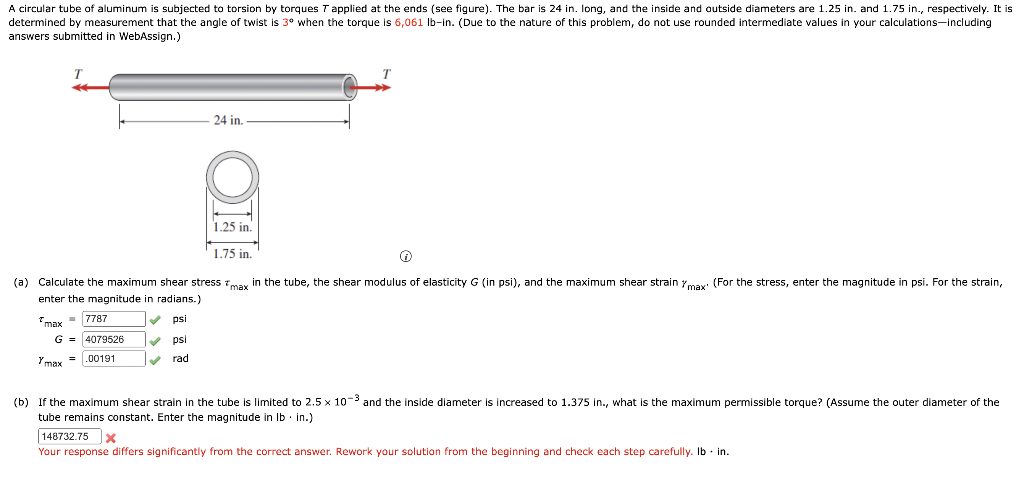 Solved A copper tube with circular cross section has length | Chegg.com