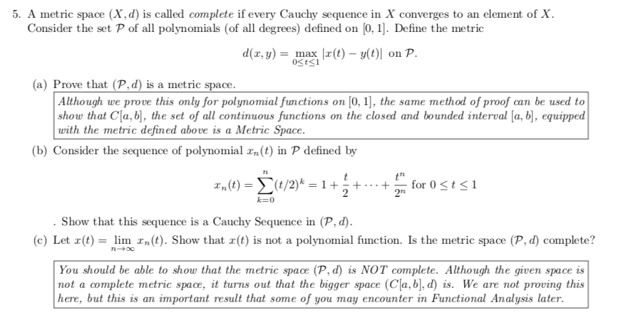 Solved A metric space (X,d) is called complete if every | Chegg.com
