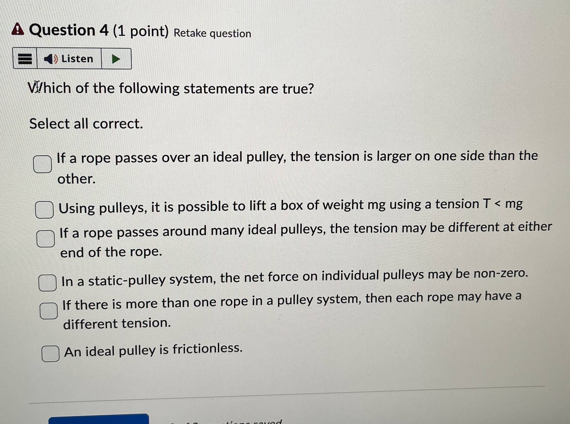 Solved Question 4 (1 point) Retake question V'thich of the | Chegg.com