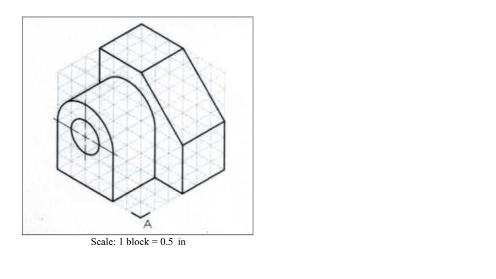 Solved 1. Sketch the orthographic views for the 3D part | Chegg.com