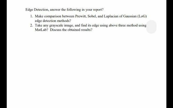 Solved Edge Detection, answer the following in your report? | Chegg.com
