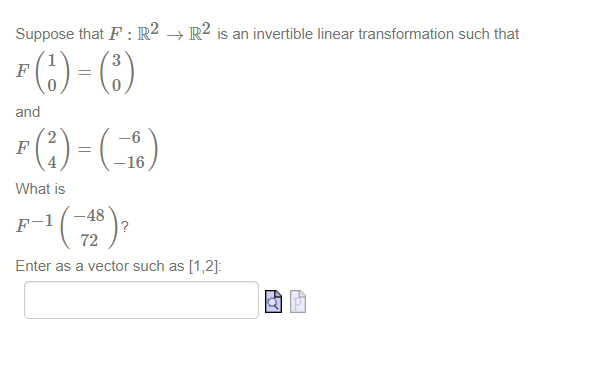 Solved Suppose that F : R2 -R2 is an invertible linear | Chegg.com