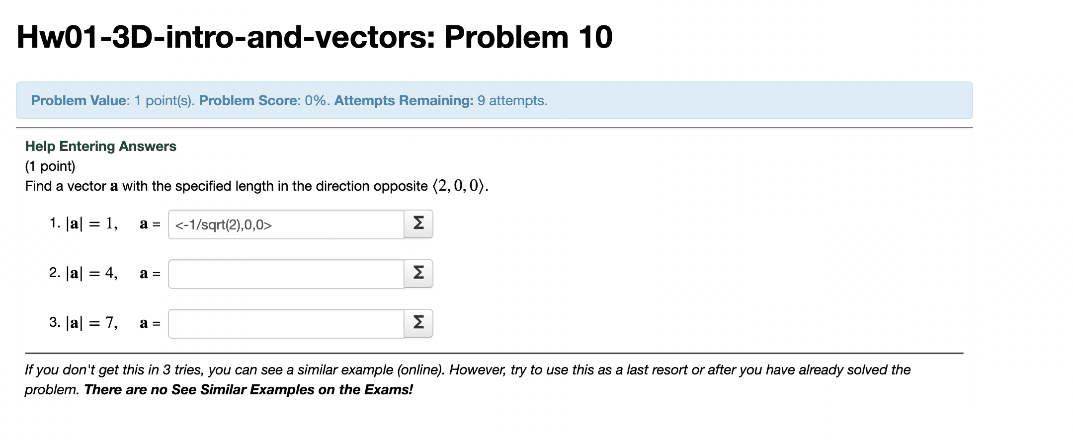 Solved Hw01-3D-intro-and-vectors: Problem 10 Problem Value: | Chegg.com