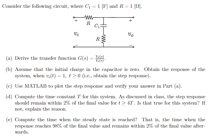 Solved Consider the following circuit, where C1=1[ F] and | Chegg.com