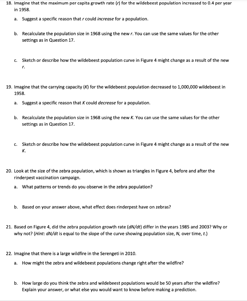 Population Dynamics African Wildlife Case Studies b. | Chegg.com