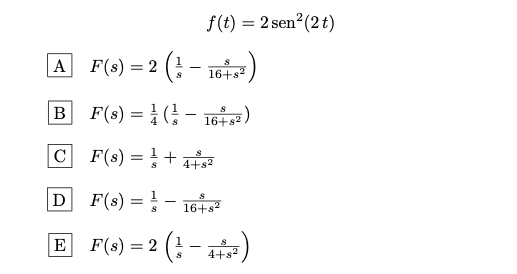 Solved Which of the following options represents the Laplace | Chegg.com