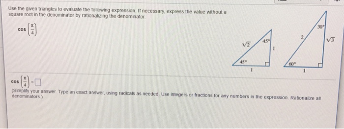 Solved Use the given triangles to evaluate the following | Chegg.com