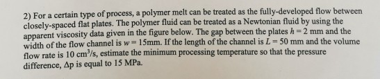 Solved 2) For a certain type of process, a polymer melt can | Chegg.com