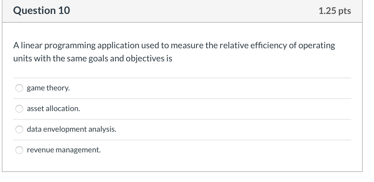 Solved Question 10 125 Pts A Linear Programming Application 8290
