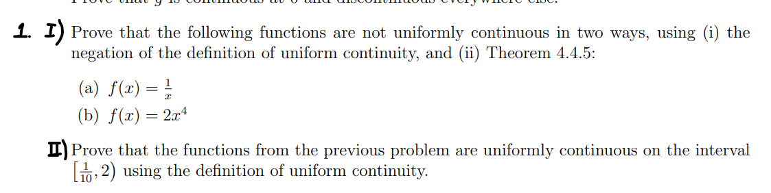 I) Prove that the following functions are not | Chegg.com