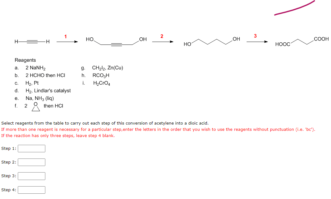 Solved Reagents a. 2NaNH2 g. CH2I2,Zn(Cu) b. 2HCHO then HCl | Chegg.com