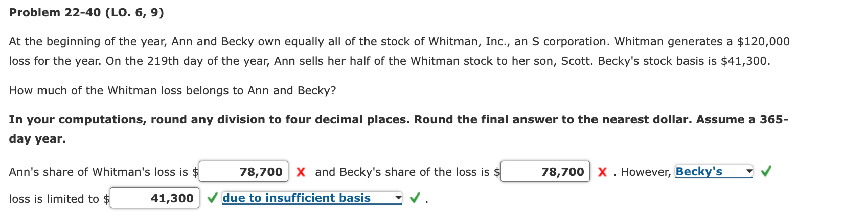 Solved At the beginning of the year, Ann and Becky own | Chegg.com