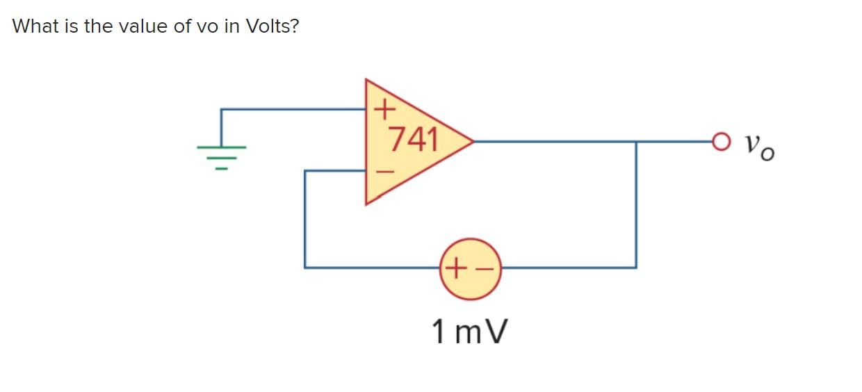 Solved What is the value of vo in Volts? | Chegg.com