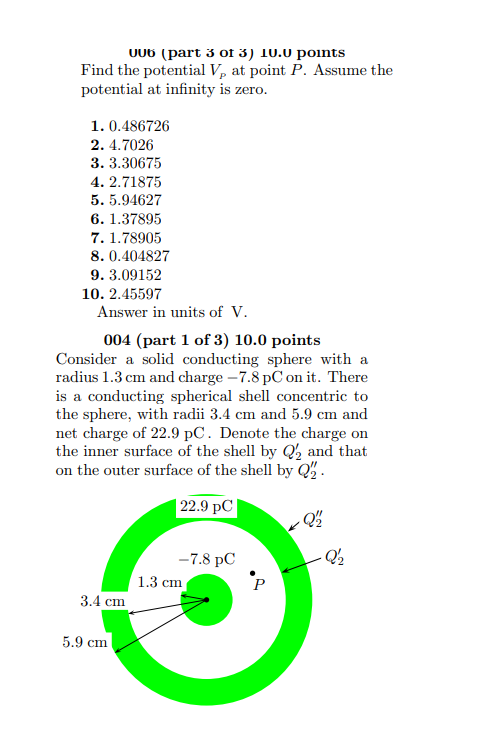 UU6 (part 3 of 3 ) 10.0 points Find the potential VP | Chegg.com