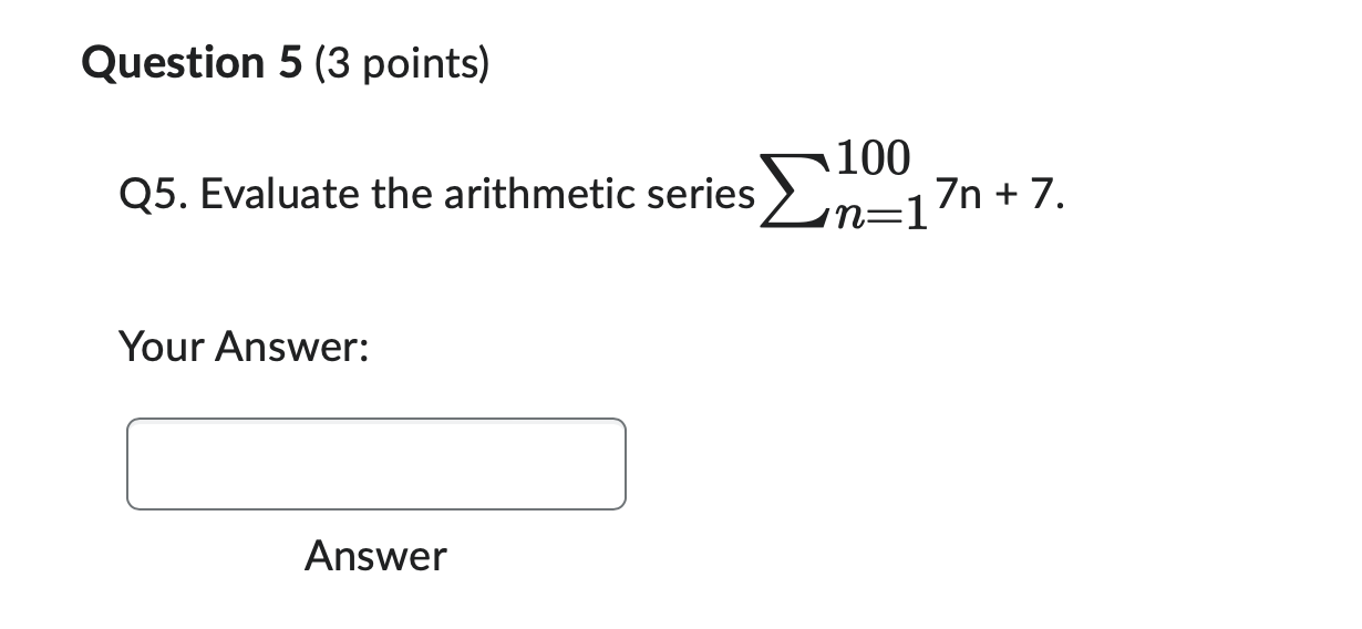 Solved Q5. Evaluate the arithmetic series \\( | Chegg.com