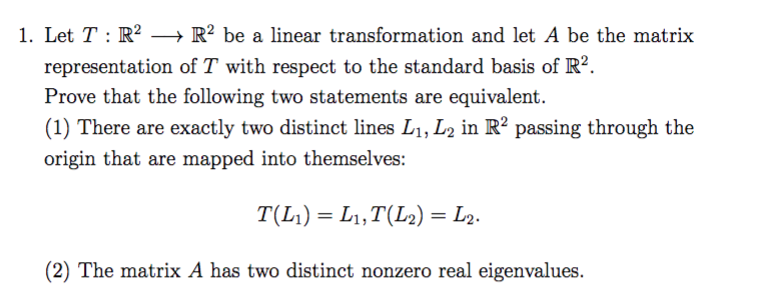 Solved 1. Let T:R2 + R2 be a linear transformation and let A | Chegg.com