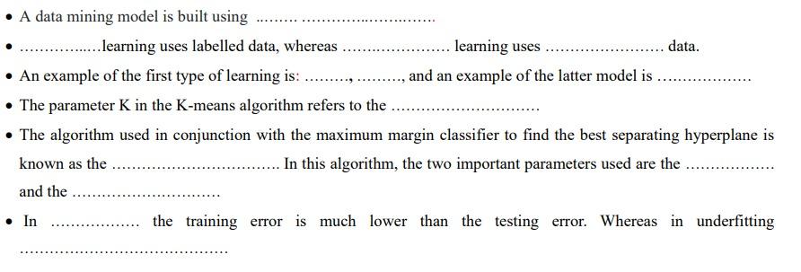 Solved • A data mining model is built using | Chegg.com