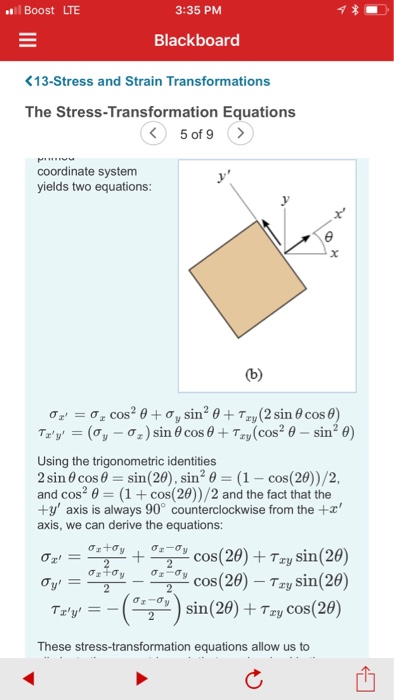 Solved Boost LTE 3:35 PM Blackboard K13-Stress and Strain | Chegg.com