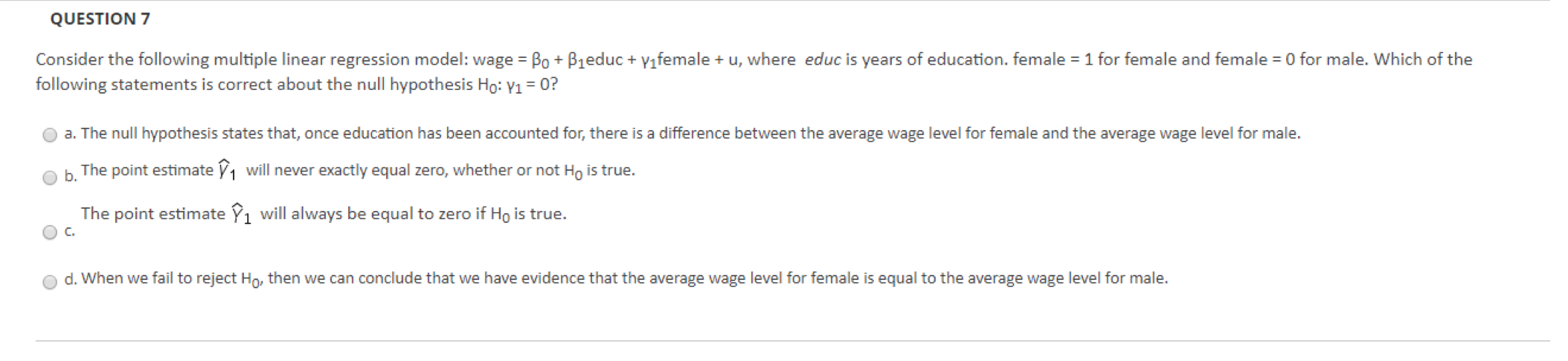 Solved QUESTION 1 Consider the following simple linear | Chegg.com