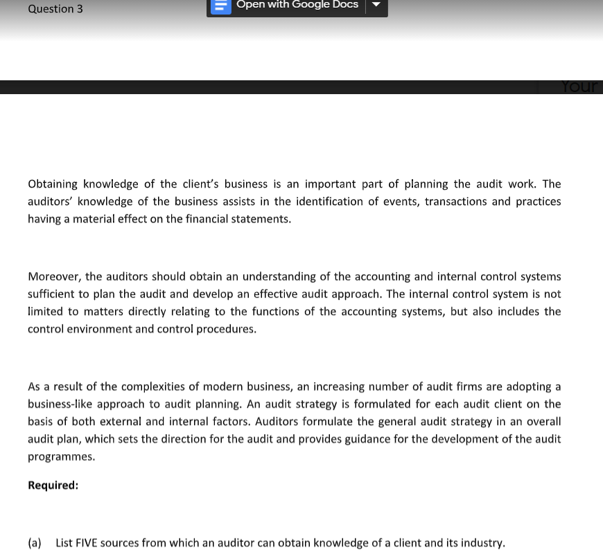 Question 1 For each internal control procedure | Chegg.com