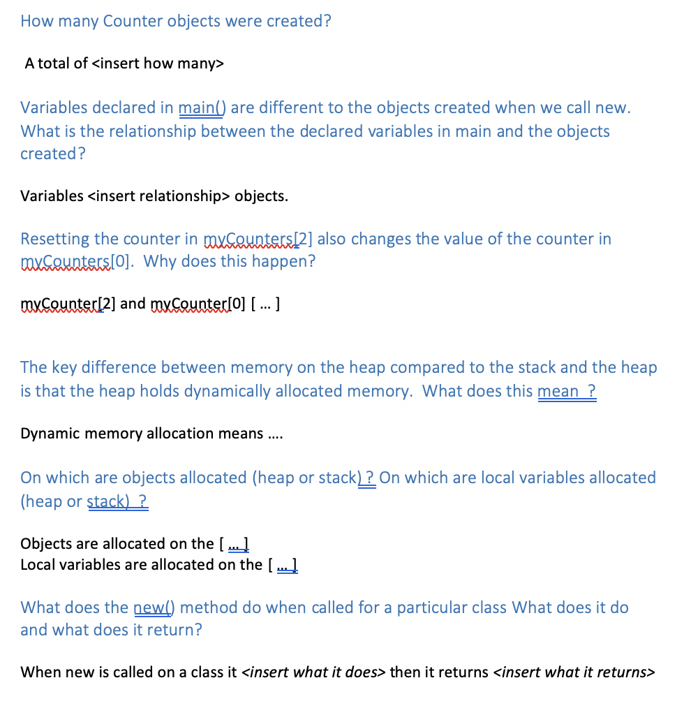 How many Counter objects were created? A total of | Chegg.com