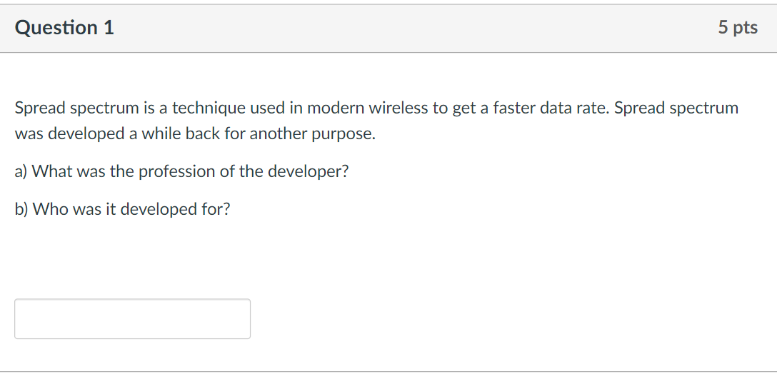 Solved Spread spectrum is a technique used in modern | Chegg.com