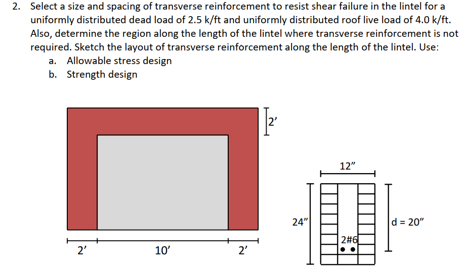 2. Select a size and spacing of transverse | Chegg.com