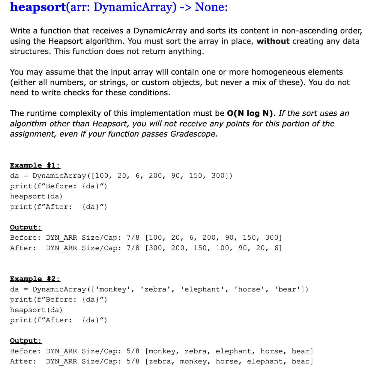Solved ***Really need help with the heapsort method and | Chegg.com