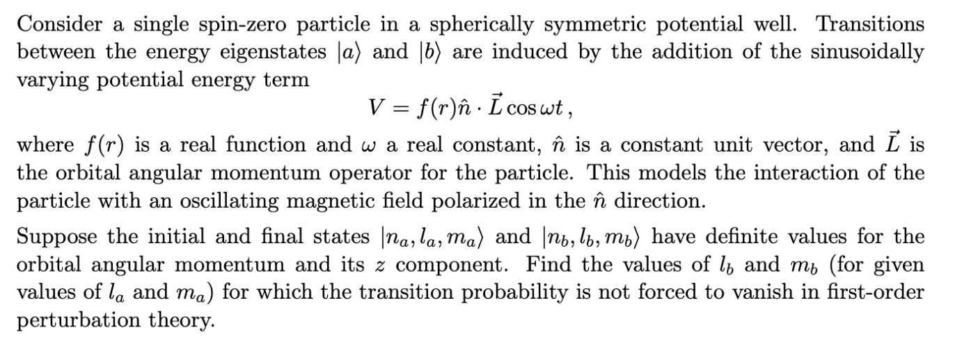 Solved Consider a single spin-zero particle in a spherically | Chegg.com
