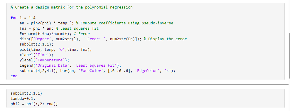 Solved Getting error message related to “Ridge” in MATLAB, | Chegg.com