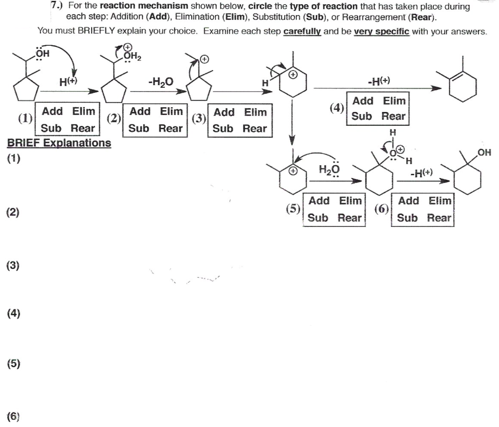 Solved What is the correct reaction type for each step in | Chegg.com