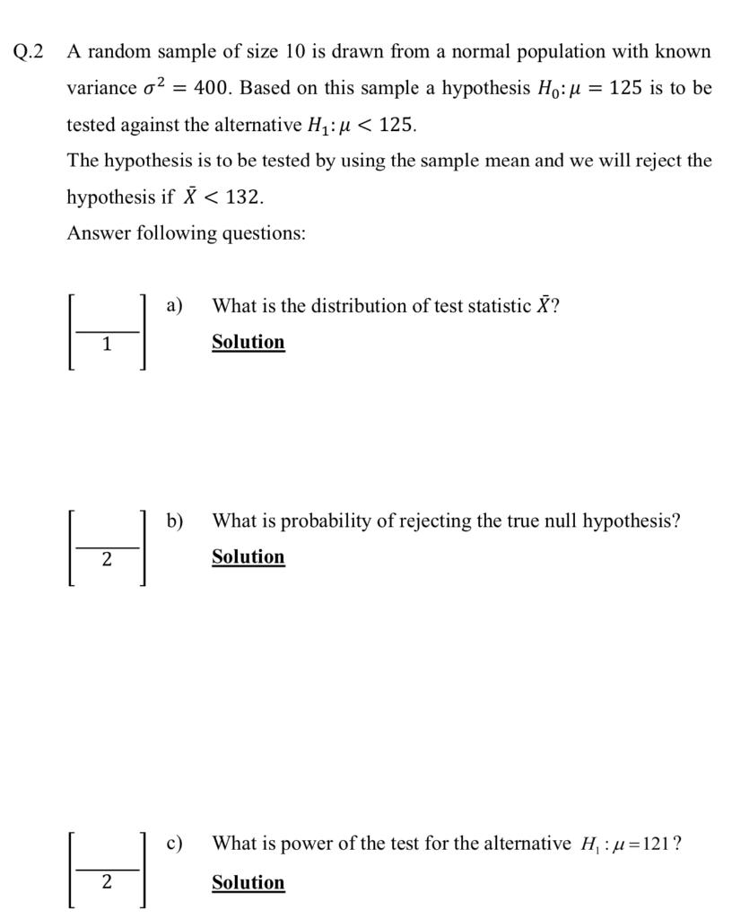 Solved .2 A random sample of size 10 is drawn from a normal | Chegg.com