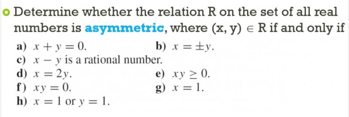 Solved - Determine whether the relation R on the set of all | Chegg.com