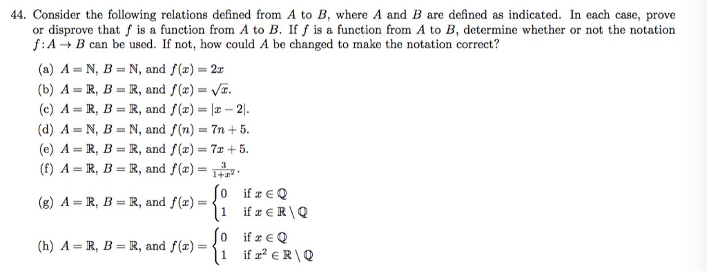 Solved 44. Consider the following relations defined from A | Chegg.com