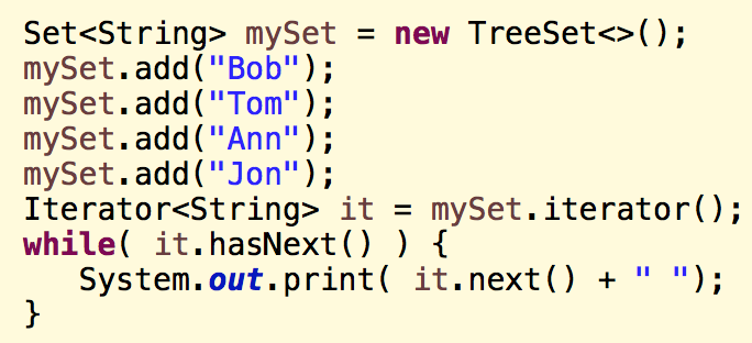 Solved Set mySet new TreeSet ) mySet.add ("Bob"); mySet.add | Chegg.com
