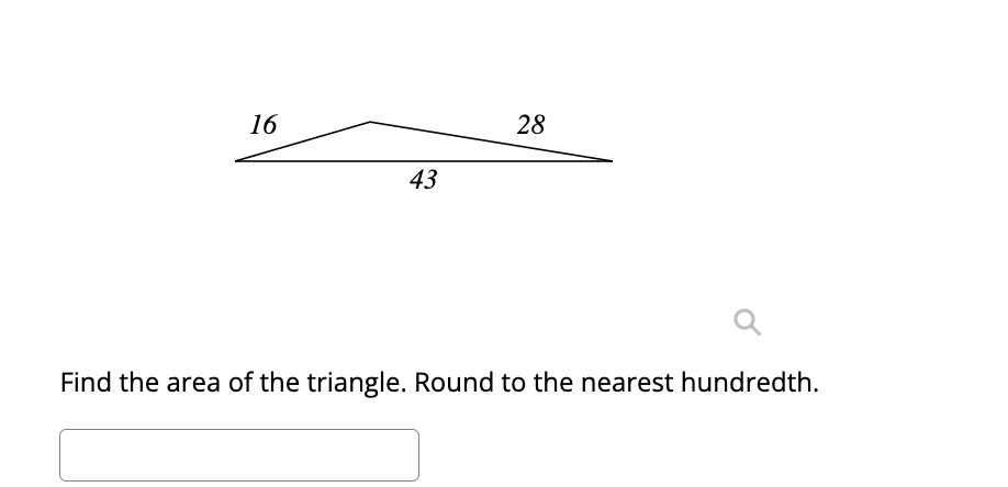 Solved Find the area of the triangle. Round to the nearest | Chegg.com